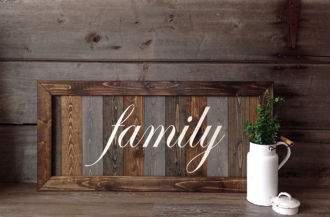 Family Sign LARGE Wood Family Sign Distressed Family Sign - Etsy