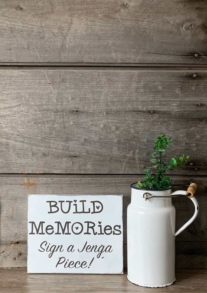Build Memories Sign a Jenga Piece Sign Rustic Sign Wedding - Etsy