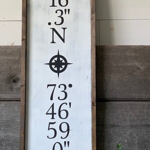 Vertical Latitude and Longitude Sign Coordinates Sign - Etsy