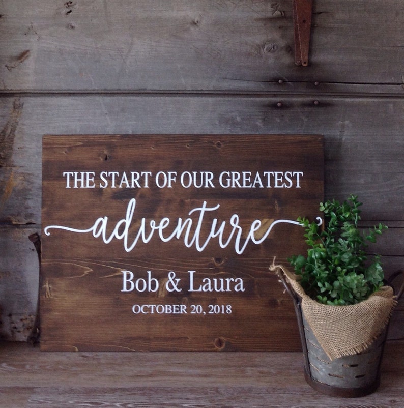The Start of Our Greatest Adventure Wood Sign Rustic | Etsy