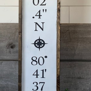 Vertical Latitude and Longitude Sign Coordinates Sign - Etsy