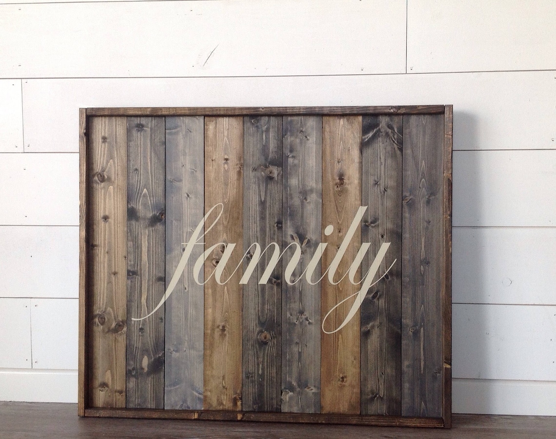 Family Sign LARGE Wood Family Sign Distressed Family Sign | Etsy