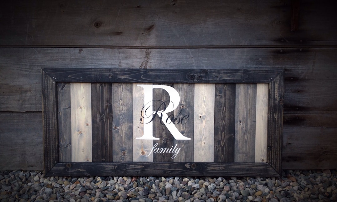 Personalized Family Sign, LARGE Wood Sign, Farmhouse Wall Decor, Family ...