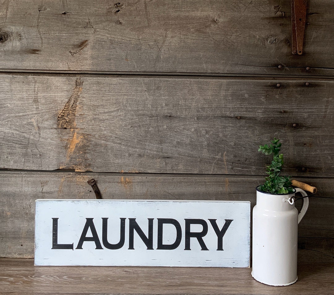Laundry, Wood Sign, Hand Painted Sign, Rustic Sign, Rustic Wood Sign ...