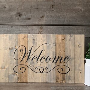 Welcome Sign, LARGE Wood Welcome Sign, Farmhouse, Welcome Sign ...