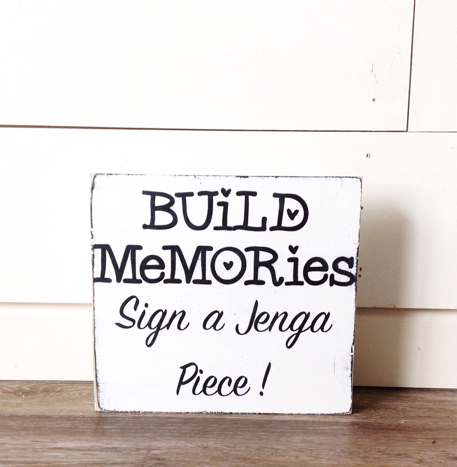Build Memories Sign a Jenga Piece Sign Rustic Sign Wedding - Etsy