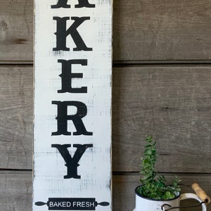 Vertical Bakery Sign, Farmhouse BAKERY Sign, Bakery Sign, Farmhouse ...