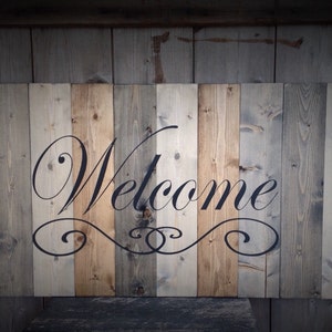Welcome Sign, LARGE Wood Welcome Sign, Farmhouse, Welcome Sign ...