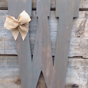 Barn Wood Letters Measuring 24 Inches Tall With Burlap Bow, Barn Wood ...