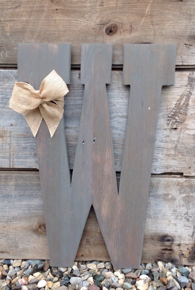 Barn Wood Letters Measuring 24 Inches Tall With Burlap Bow - Etsy