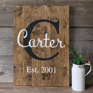 Family Sign, Wood Sign, Established Sign, the Last Name Sign, Rustic ...
