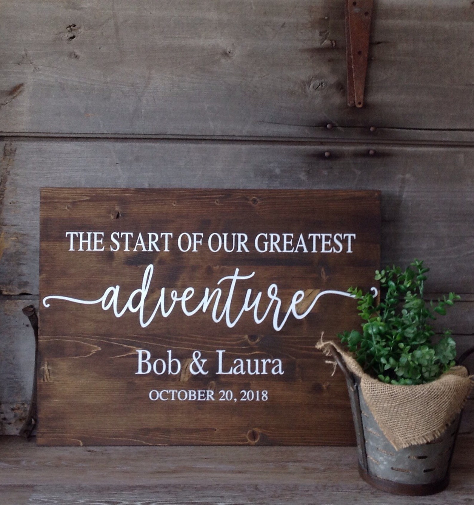 The Start of Our Greatest Adventure Wood Sign Rustic | Etsy