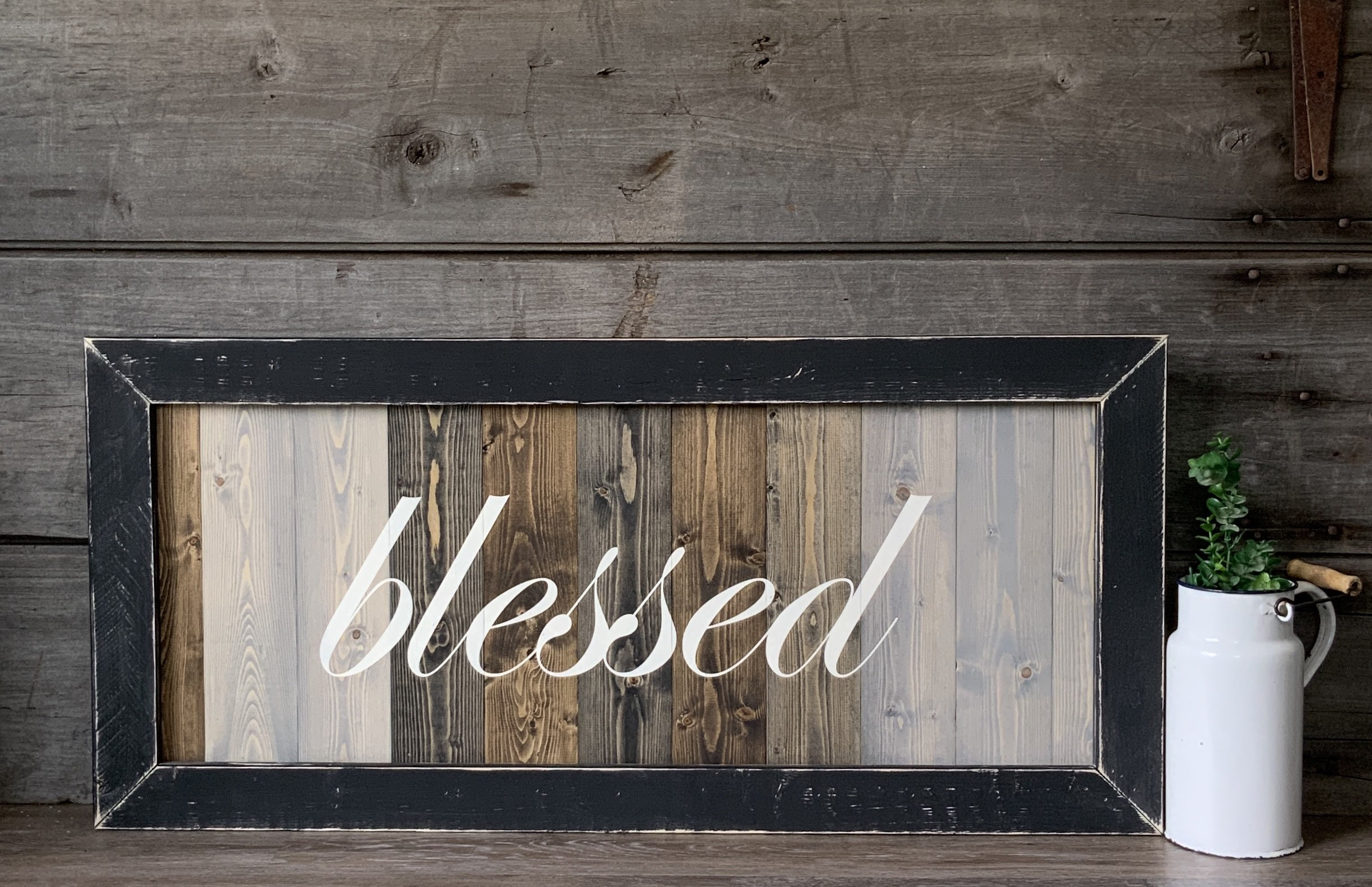 Hand Painted Blessed Rustic Farmhouse Wood Sign - Etsy