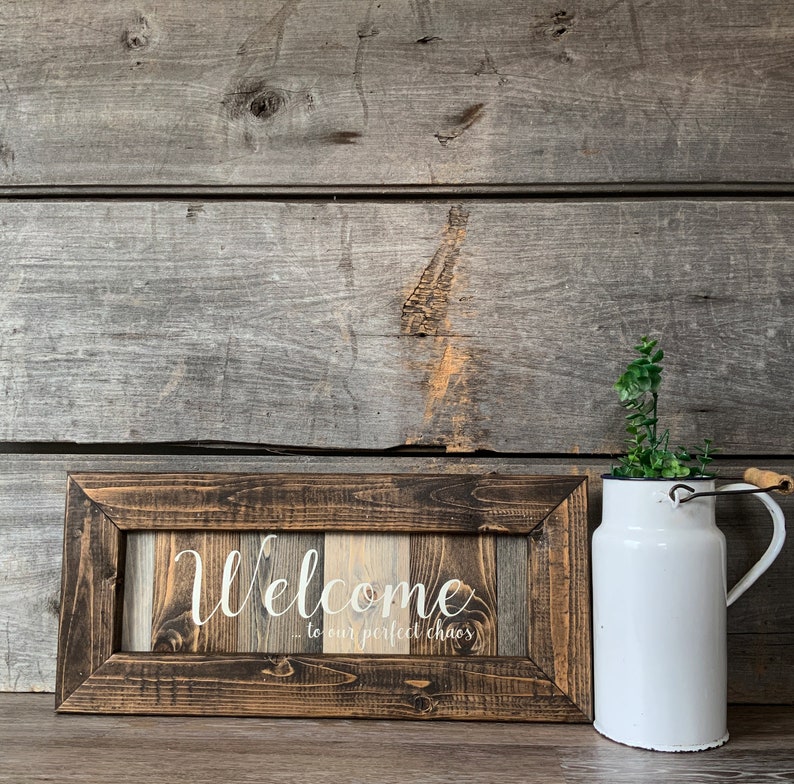 Welcome to Our Perfect Chaos LARGE Wood Sign Farmhouse Wall - Etsy