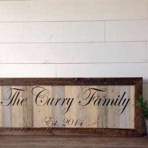 Personalized Family Sign, LARGE Wood Sign, Farmhouse Wall Decor, Custom ...