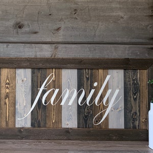Family Sign, LARGE Wood Family Sign, Distressed Family Sign, Custom ...