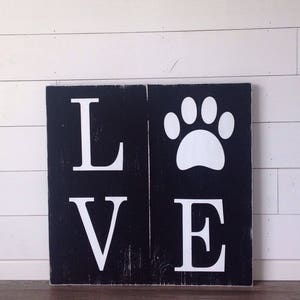 Rustic Dog Sign, Rustic Wood, Rustic Decor, Distressed, Dog Sign, Love ...