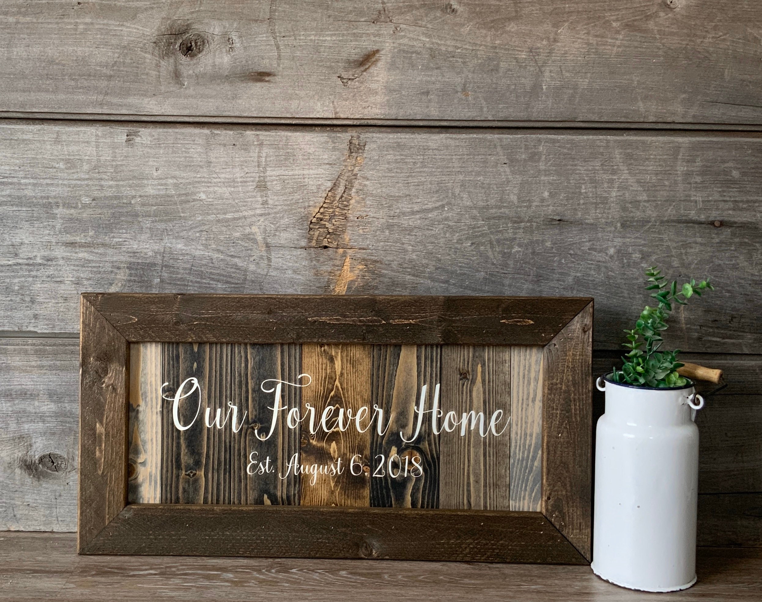 Our Forever Home wood sign farmhouse wall decor custom made | Etsy