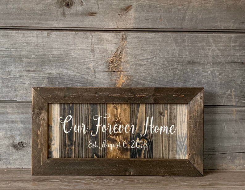 Our Forever Home Wood Sign Farmhouse Wall Decor Custom Made - Etsy