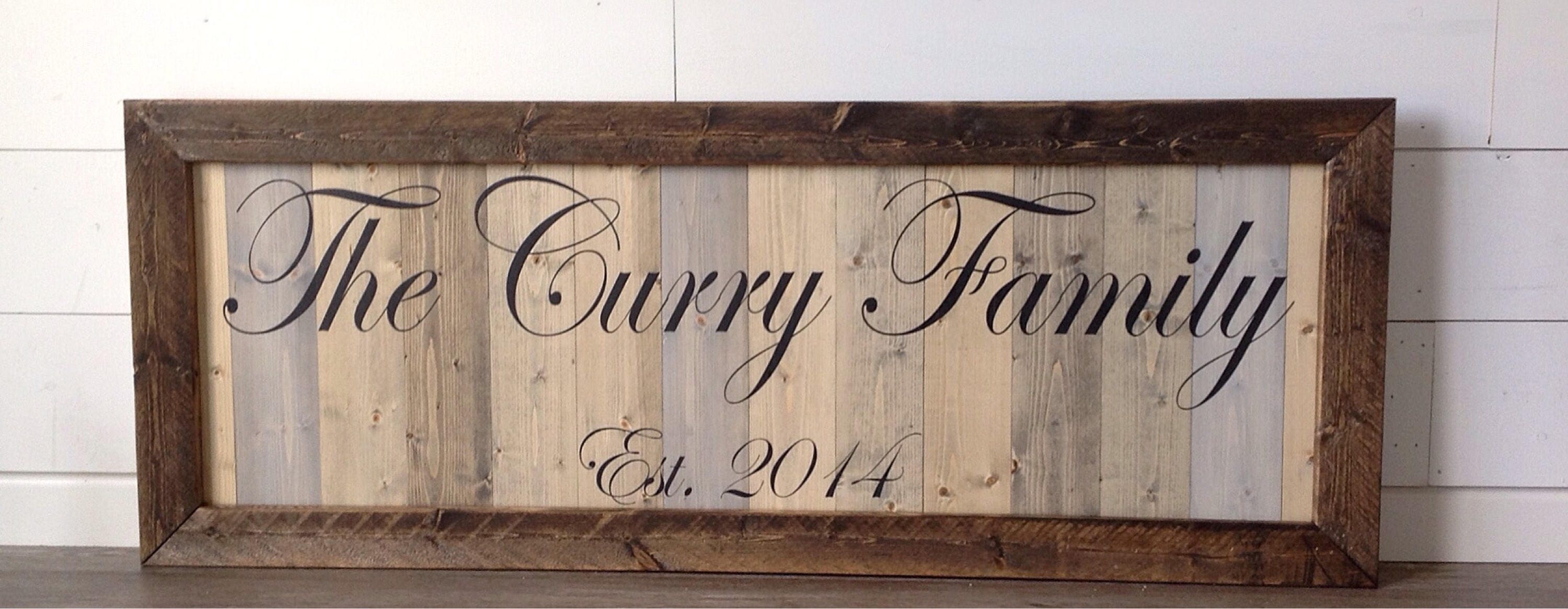 Personalized Family Sign LARGE Wood Sign Farmhouse Wall | Etsy