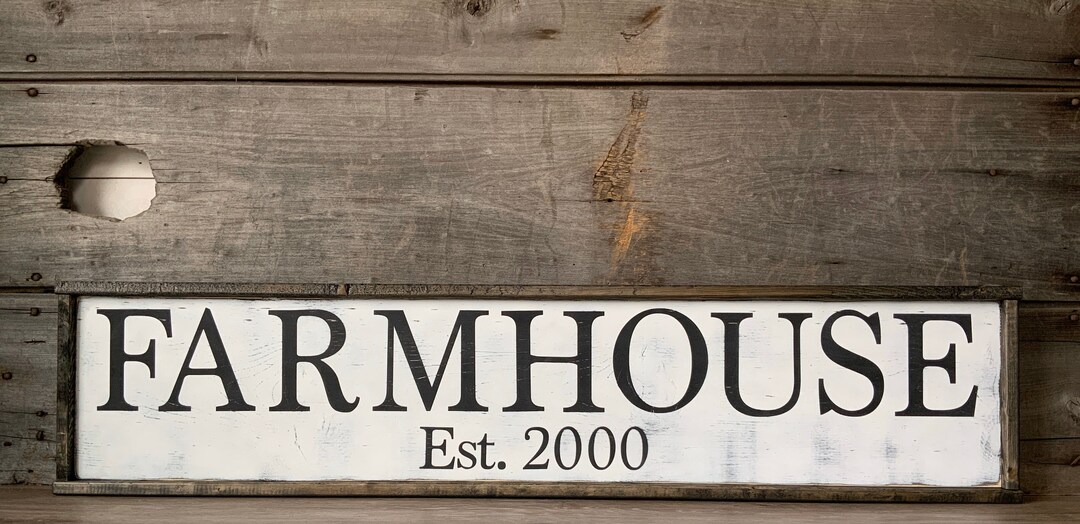Farmhouse Framed Wood Sign – Rustic Horizontal Wall Decor – Country ...