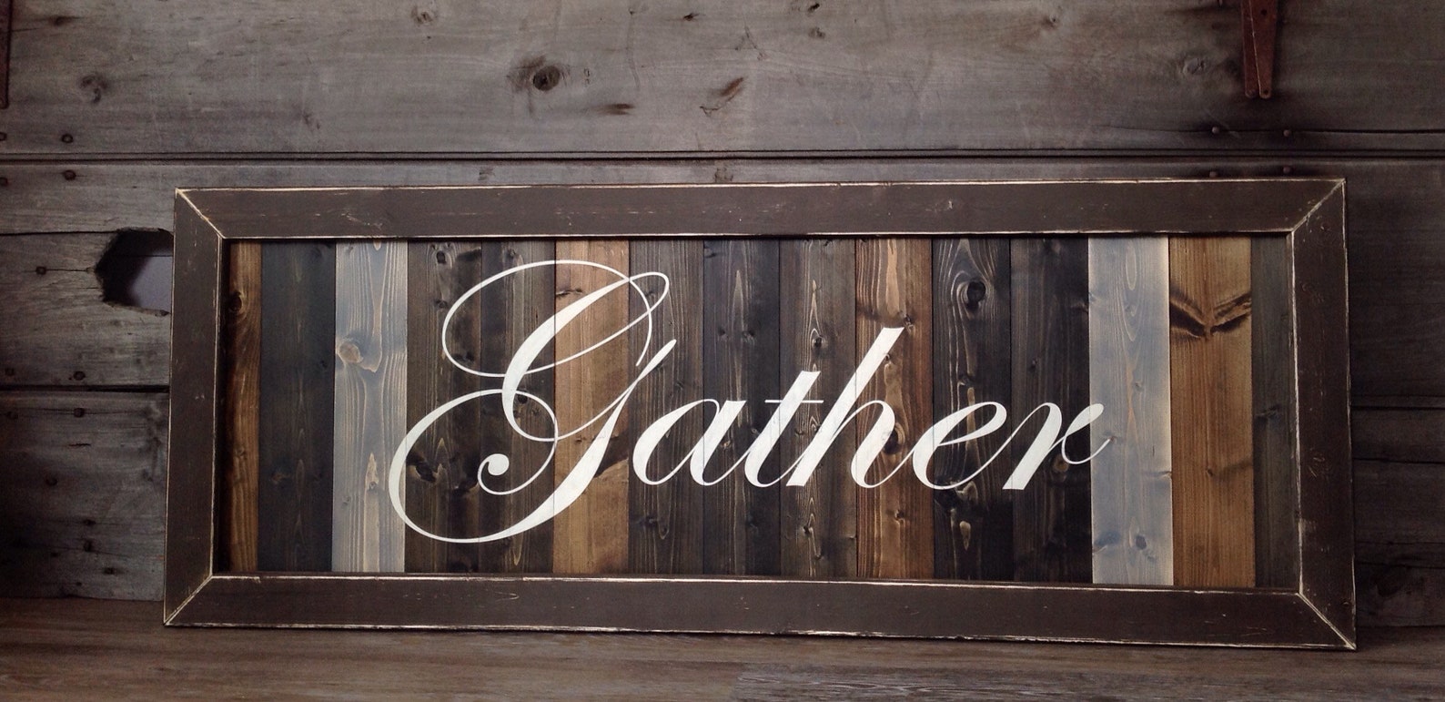 Gather Sign Gather Farmhouse Sign Wood Sign Rustic Sign | Etsy