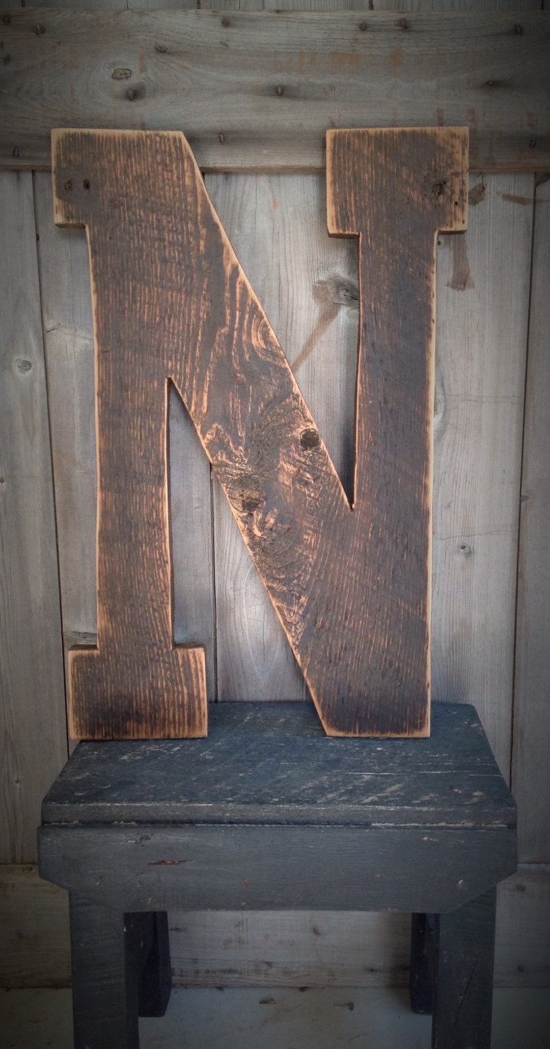 Wood Letters Measuring 24 Inches Tall, Distressed, Stained, Wood ...