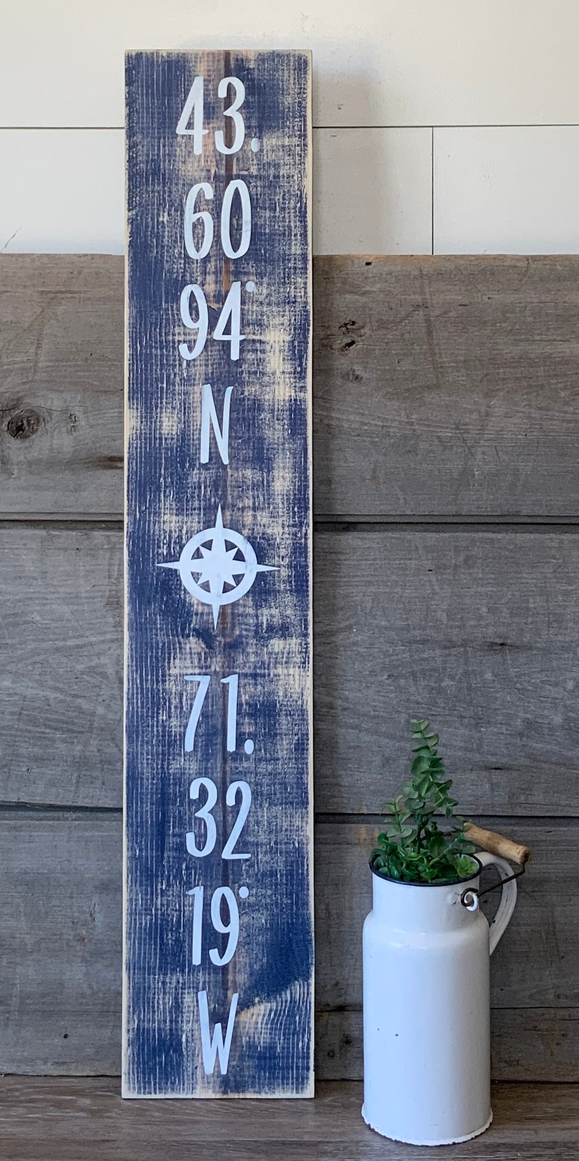 Vertical Latitude and Longitude Sign Coordinates Sign | Etsy