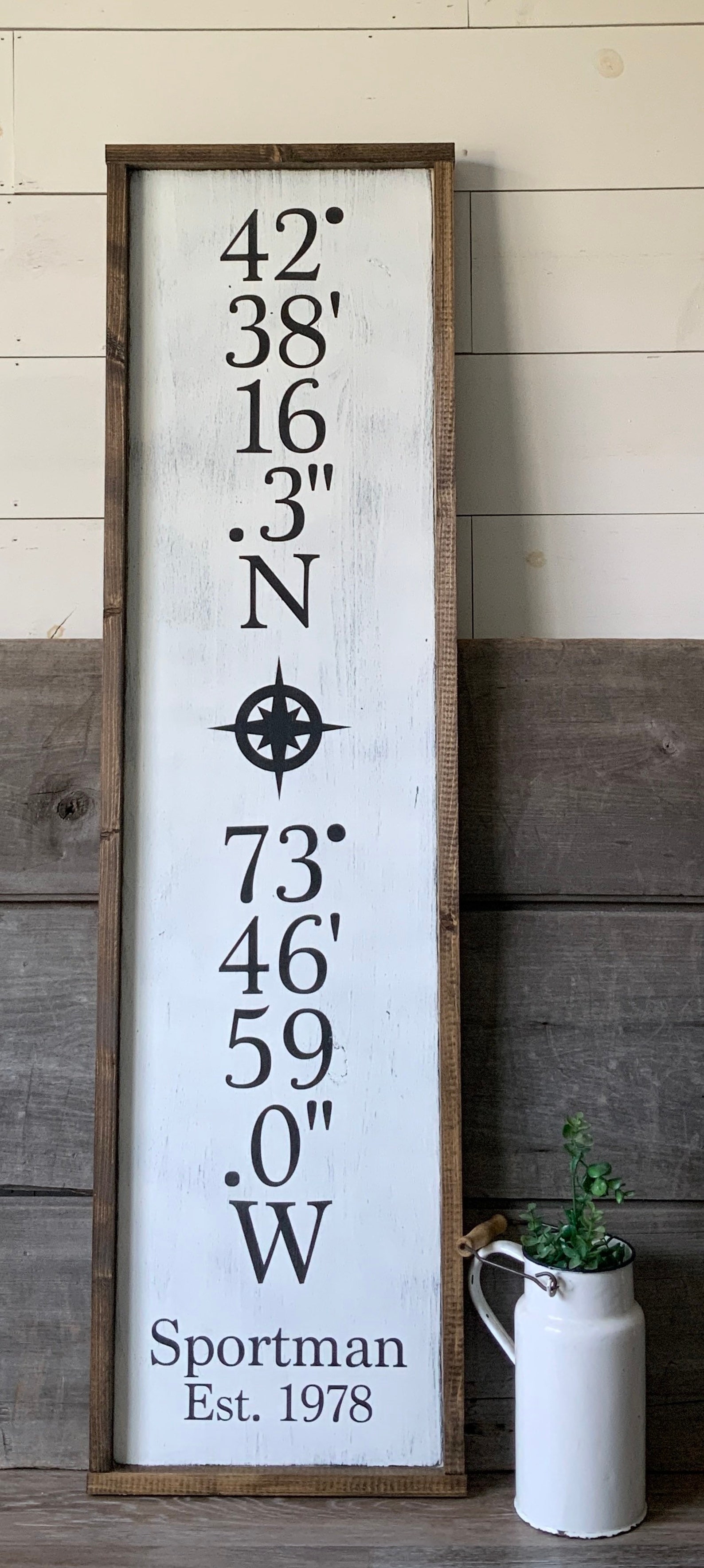 Vertical Latitude and Longitude Sign Coordinates Sign - Etsy