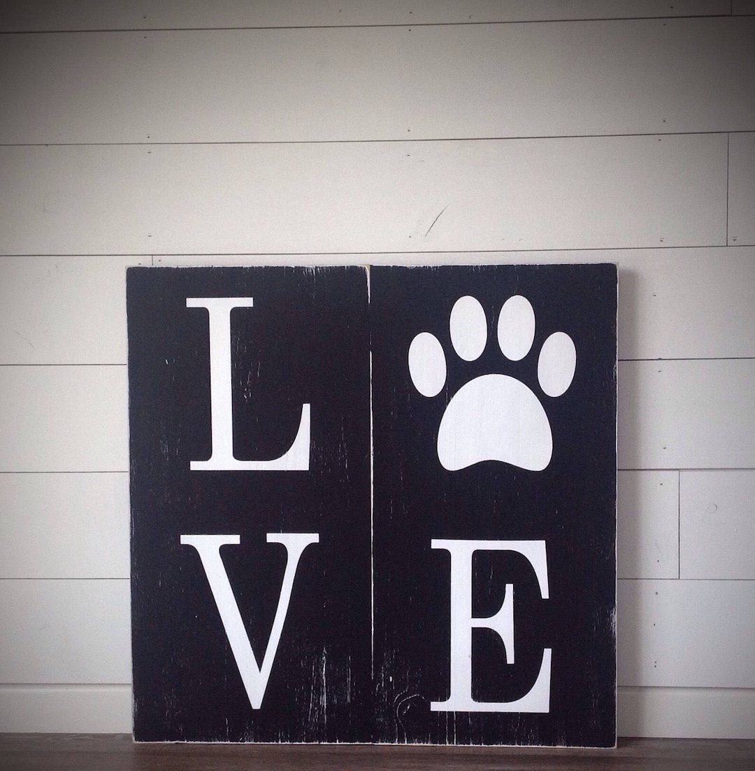 Rustic Dog Sign, Rustic Wood, Rustic Decor, Distressed, Dog Sign, Love ...
