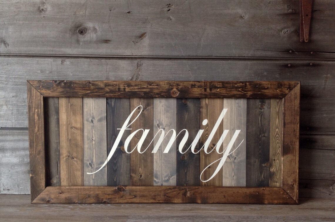Family Sign LARGE Wood Family Sign Distressed Family Sign - Etsy