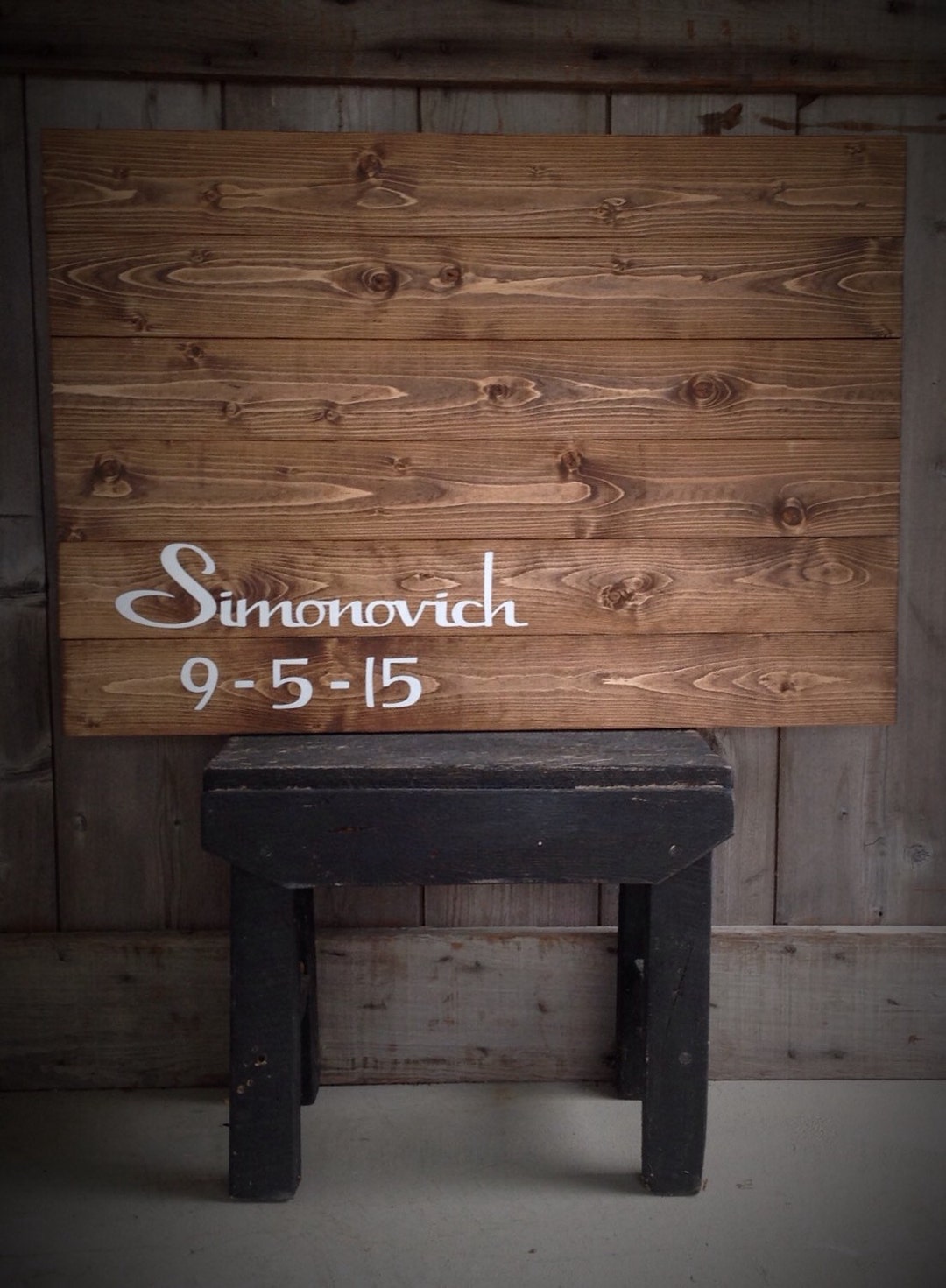 Cursive Last Name/date Established Wood Sign Wedding Gift Anniversary ...