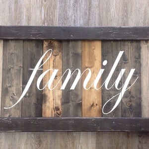 Family Sign, LARGE Wood Family Sign, Distressed Family Sign, Custom ...
