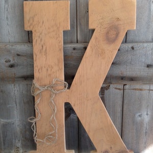 Wood Letters Measuring 24 Inches Tall With Bow, Wood Letters, Rustic ...