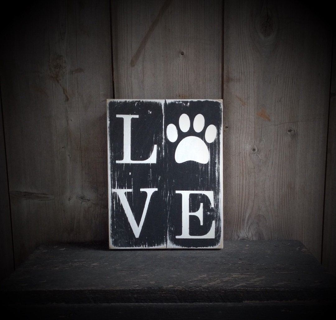Rustic Dog Paw Print Wood Sign: Pet Lover Gift - Etsy