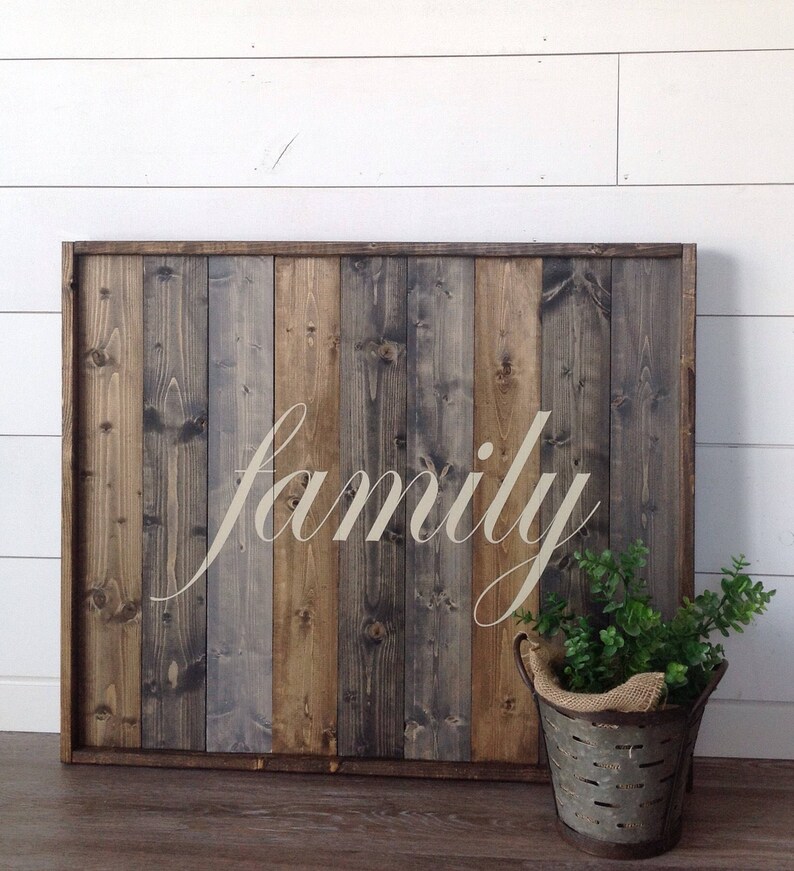 Family Sign LARGE Wood Family Sign Farmhouse Wall Decor | Etsy