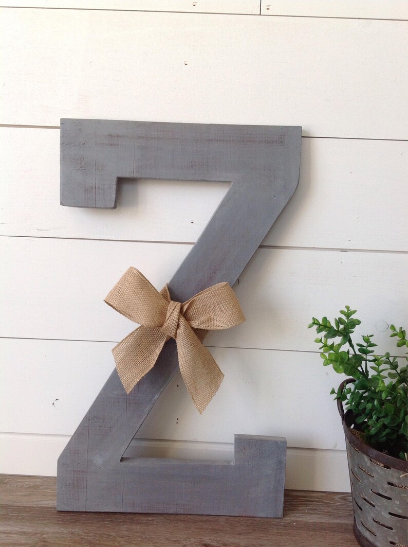 Barn Wood Letters Measuring 24 Inches Tall With Burlap Bow - Etsy