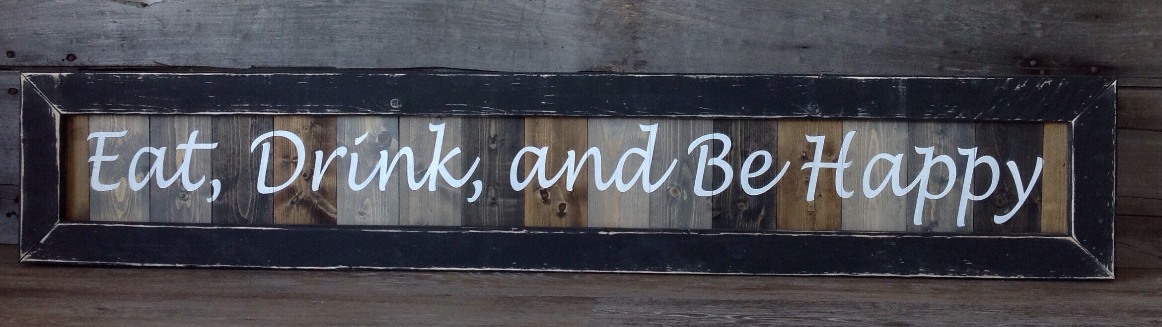 Eat Drink and Be Happy wood sign custom made sign welcome | Etsy