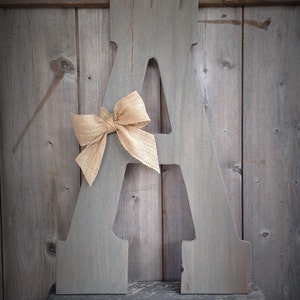 Barn Wood Letters Measuring 24 Inches Tall With Burlap Bow, Barn Wood ...