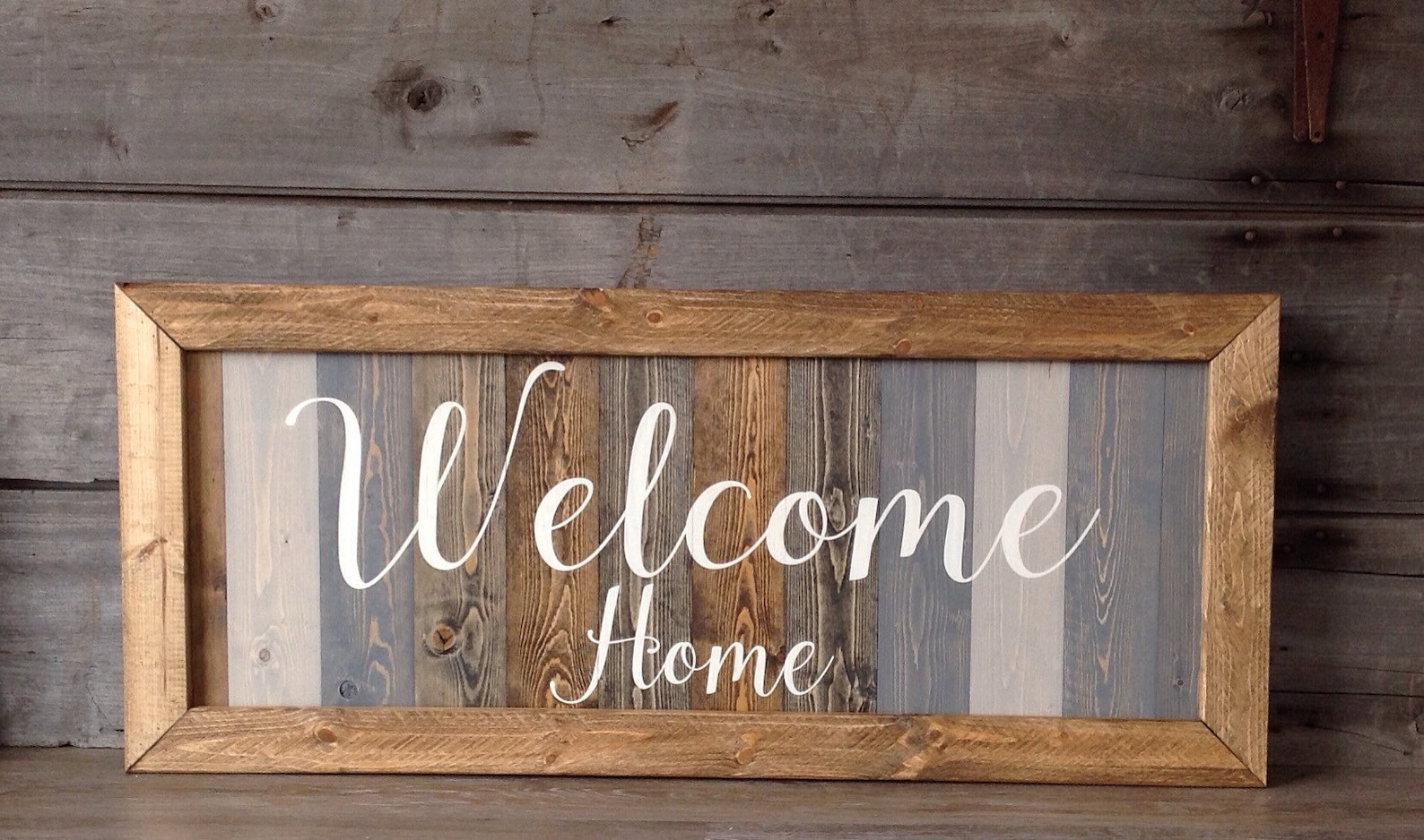 Welcome home wood sign welcome sign farmhouse wall decor | Etsy