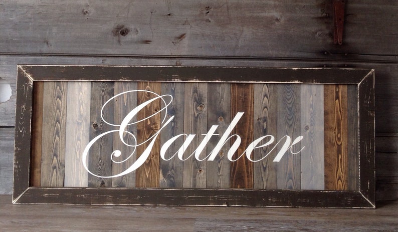 Gather Sign Gather Farmhouse Sign Wood Sign Rustic Sign - Etsy