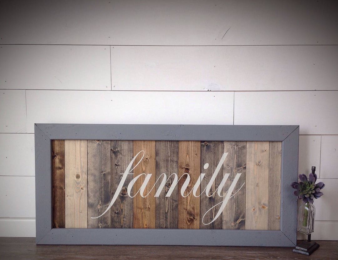Family Sign, Wood Family Sign, Farmhouse Wall Decor, Custom Made Family ...