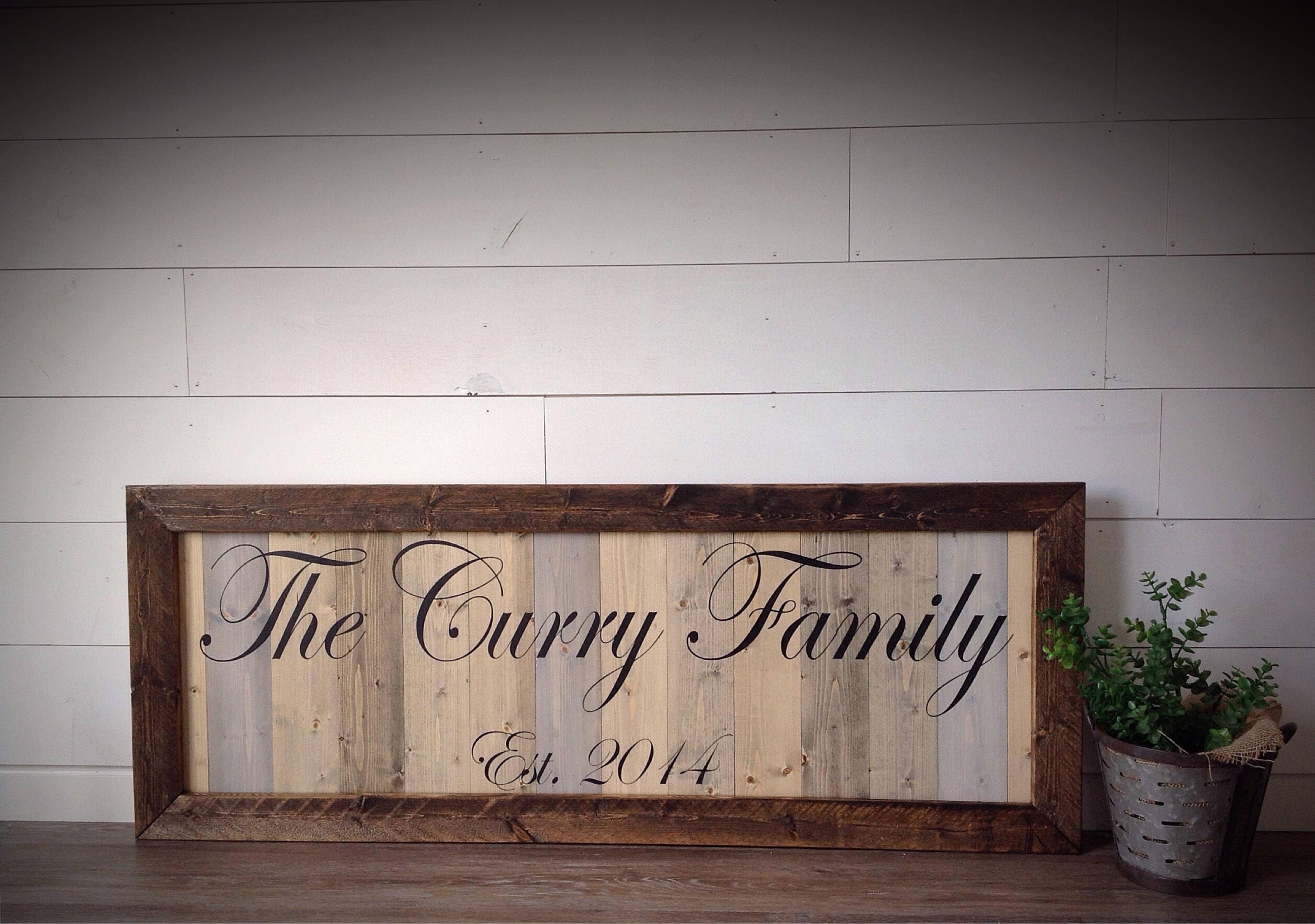 Personalized Family Sign LARGE Wood Sign Farmhouse Wall | Etsy