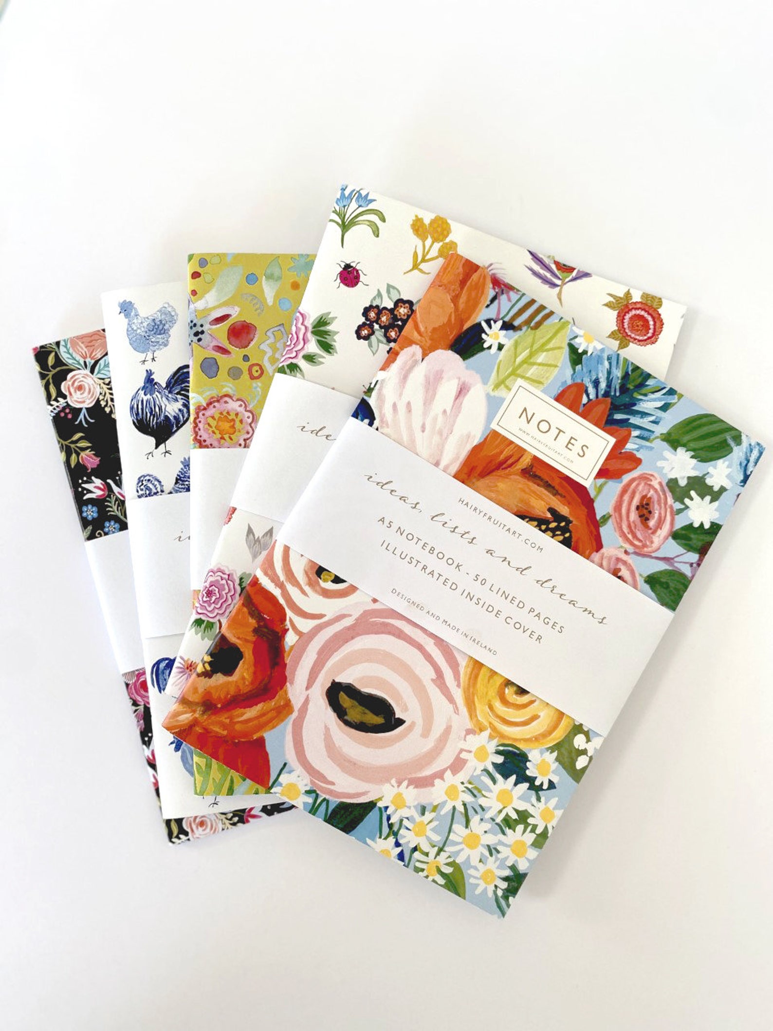 Notebook Bundle - A Selection of 5 X A5 Full-colour Illustrated ...
