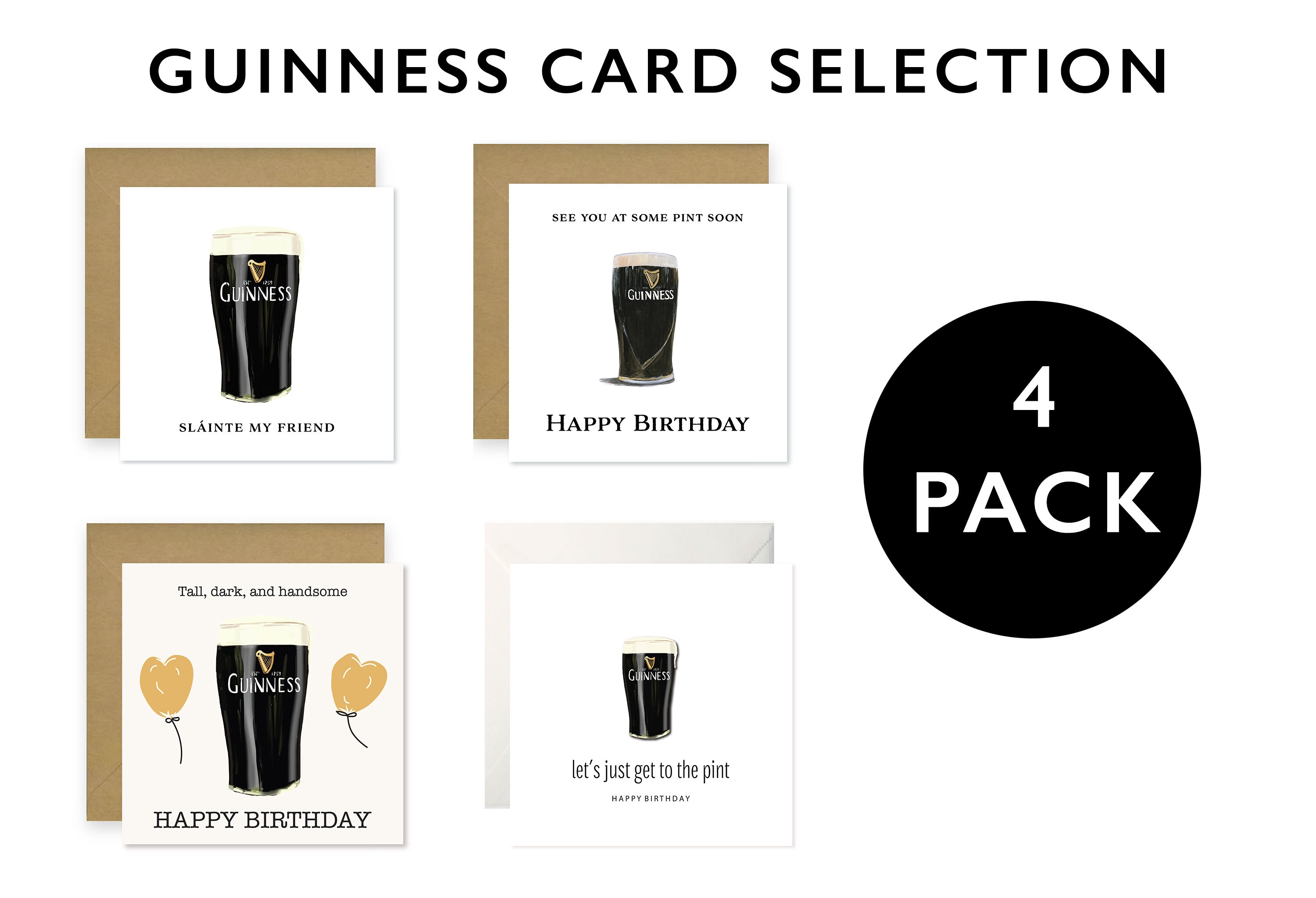 Guinness Card Selection 4 PACK | Etsy