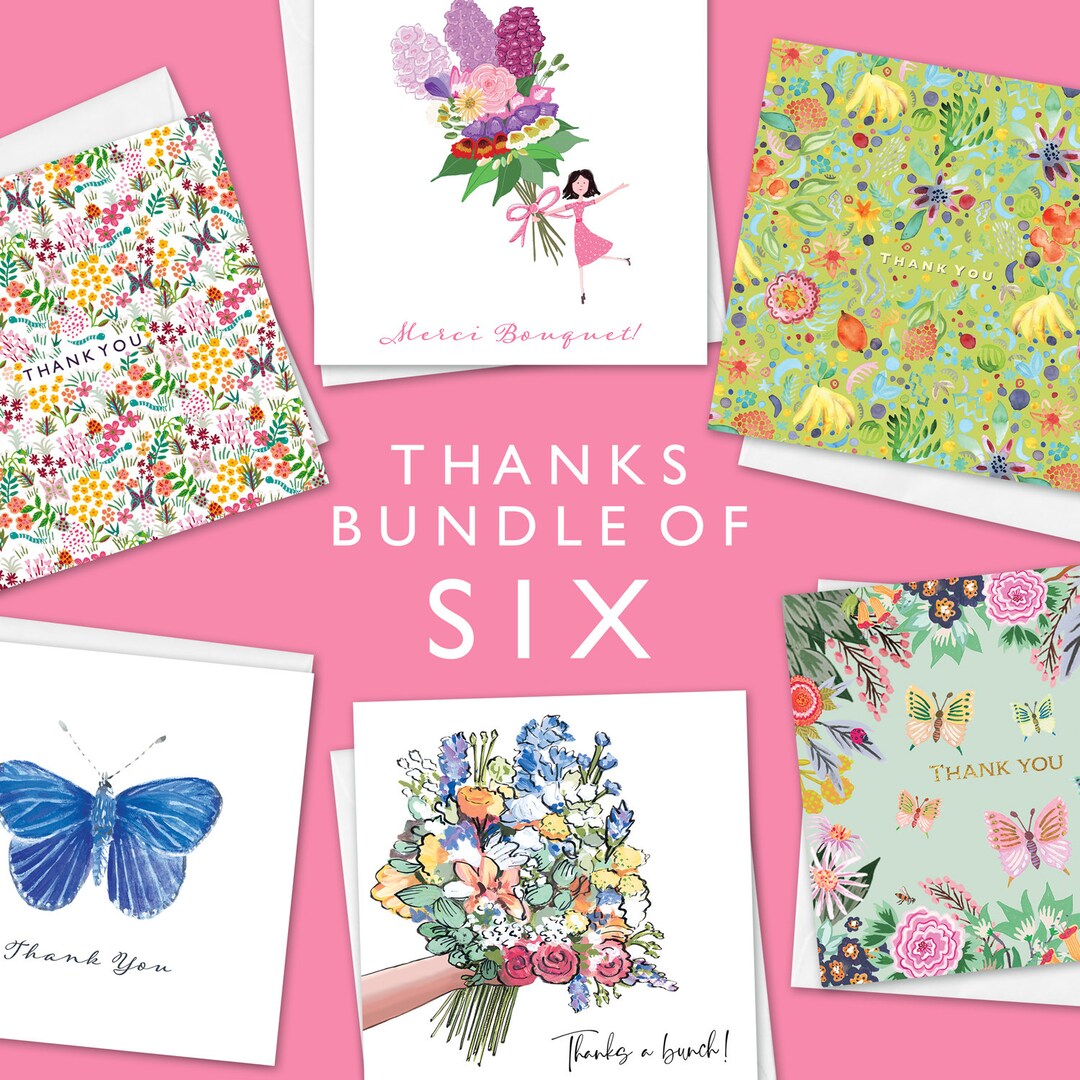 Thank You Card Bundle of 6 PACK - Etsy