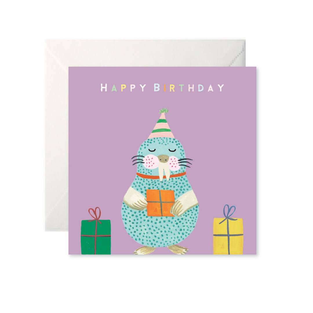 Walrus Birthday Card - Kids Greetings Card - Etsy