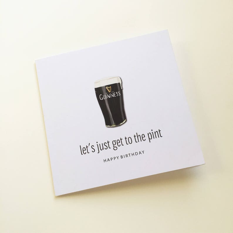 Guinness Get to the Pint Birthday Card - Etsy