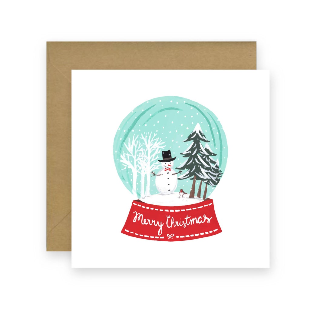 Christmas Snow Globe Card - Etsy