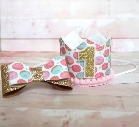Pink Doughnut Donut Grow up MINI Birthday Party Crown W/ Gold - Etsy